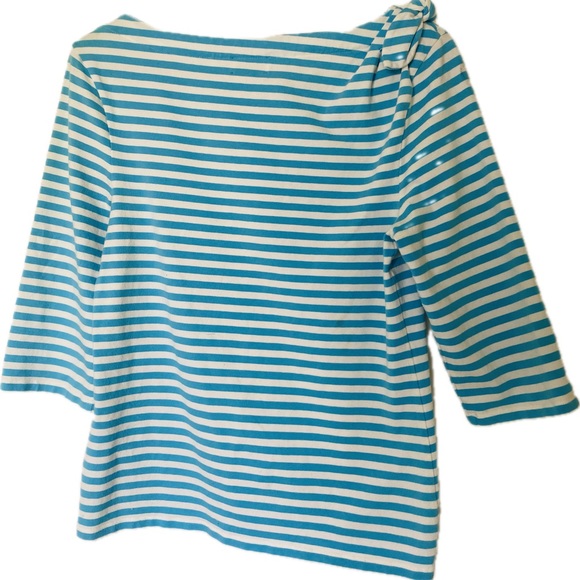 kate spade | Tops | Kate Spade Large Turquoise Blue And White Stripped ...